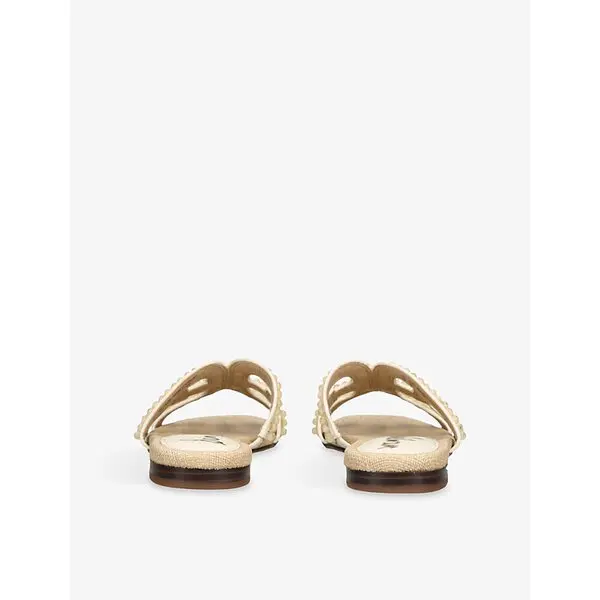 Sam Edelman Beaded Embellished Open Squared Toe Slides