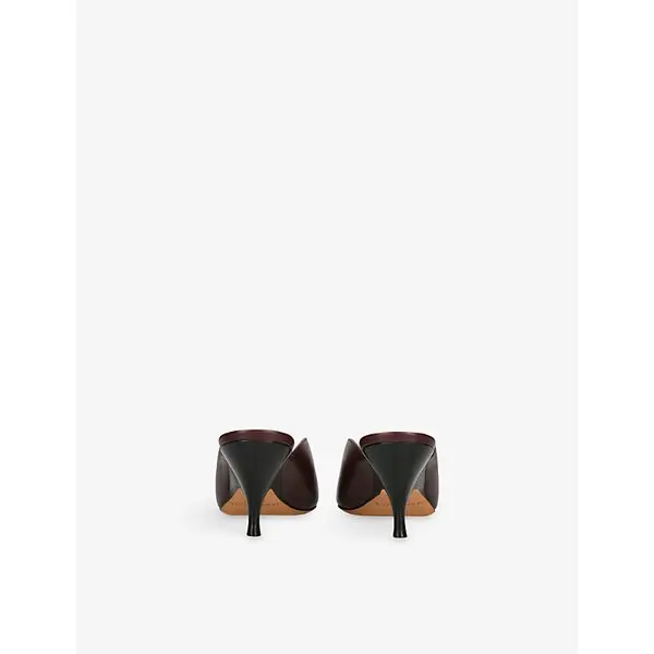 Le Monde Beryl Petra Heeled Leather Mules - Wine
