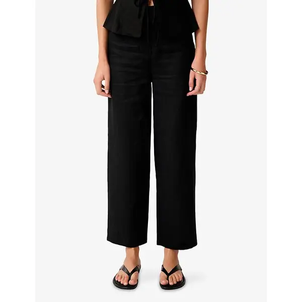 OMNES Anderson Straight-leg Linen-blend Trousers