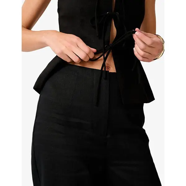 OMNES Anderson Straight-leg Linen-blend Trousers