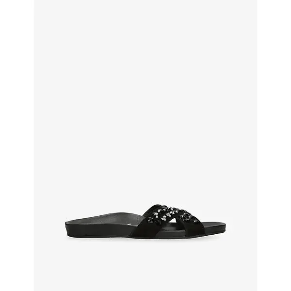 PEDRO GARCIA Embellished Suede Slides