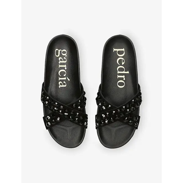 PEDRO GARCIA Embellished Suede Slides