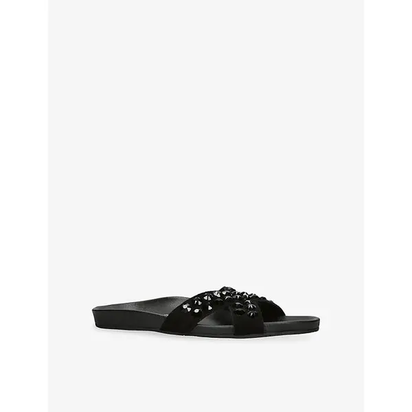 PEDRO GARCIA Embellished Suede Slides
