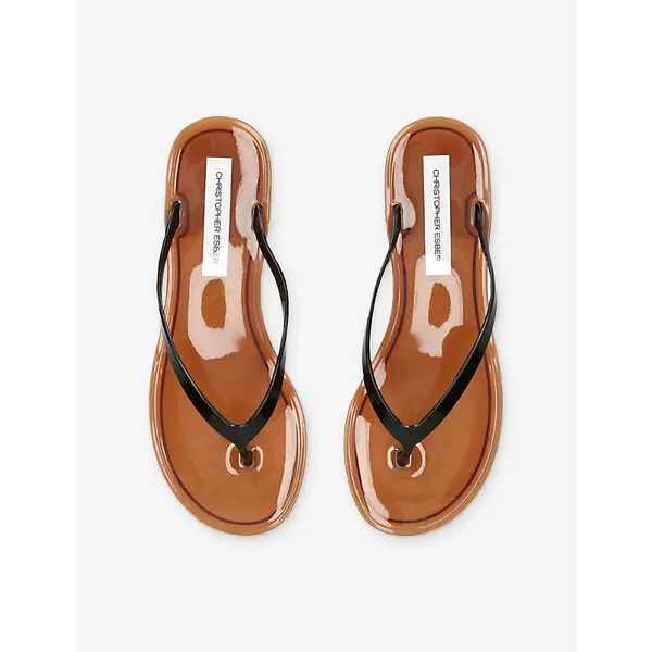 Christopher Esber Pvc Flip Flops With Open Round Toe - Bronze Com