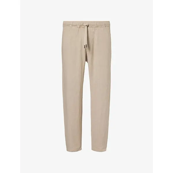 Derek Rose Vienna Drawstring Linen Trousers - Beige