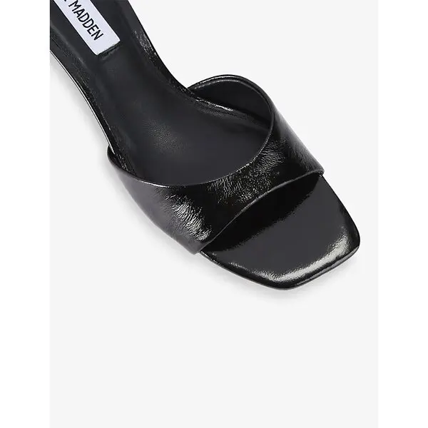 Steve Madden Leather Mules With Square Open Toe And High Heel - Black