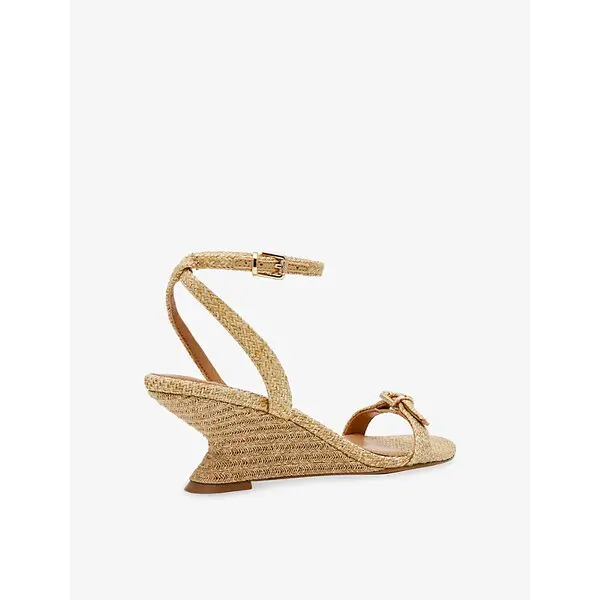 Steve Madden Zaloma Raffia Wedge Sandals With Buckle Fastening