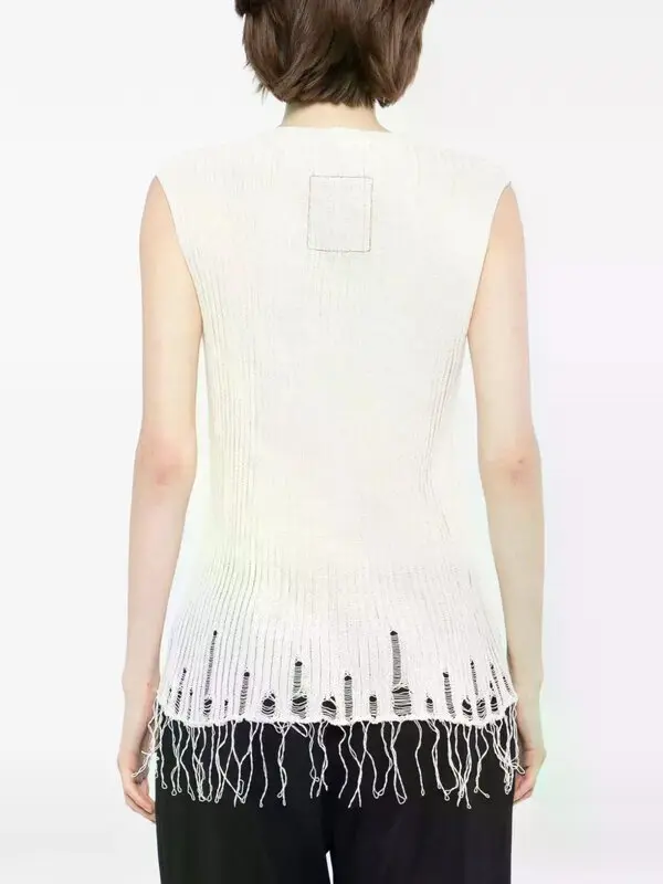 UMA WANG Sleeveless Ladder-stitch Top