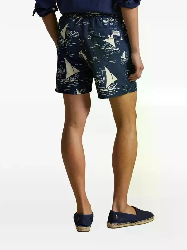 Polo Ralph Lauren Sailboat Print Swim Trunks - Blue