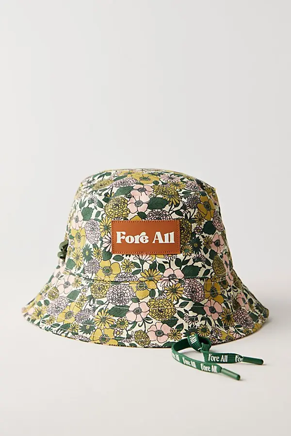 Free People Fore All Bucket Hat With Tee Holders - Floral