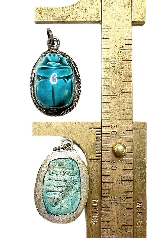 LUX REVIVAL Vintage Egyptian Revival Ceramic Scarab Pendant