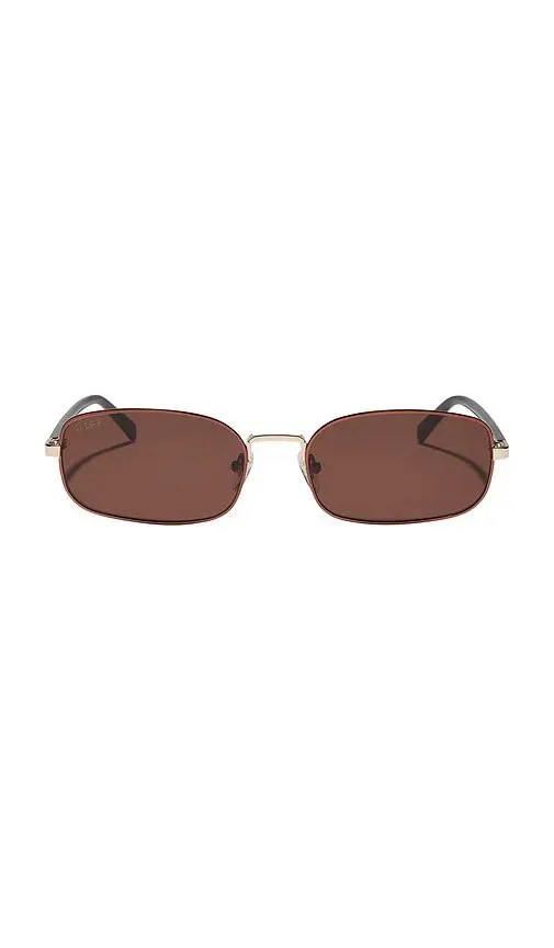 DIFF EYEWEAR X Rachael Kirkconnell Metal Rectangle Sunglasses - Brown