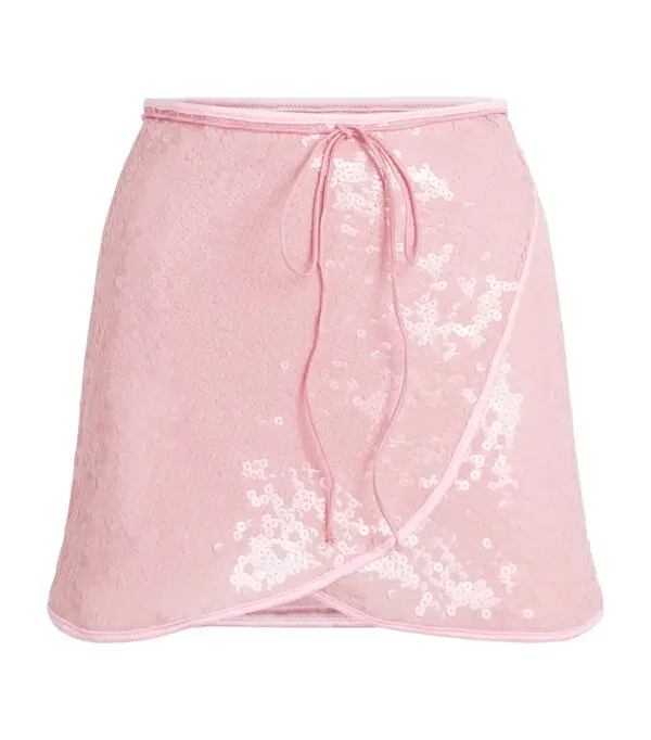 Oseree Sequined Mini Skirt - Pink