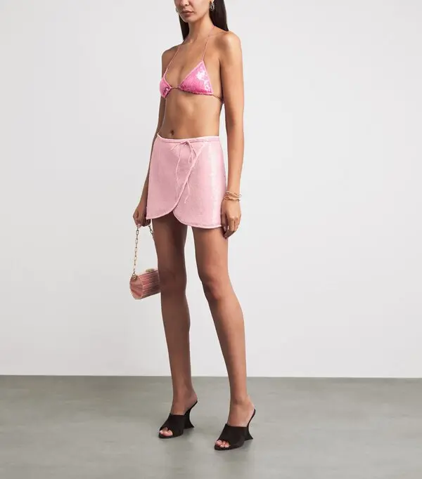 Oseree Sequined Mini Skirt
