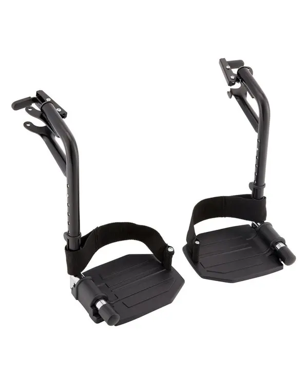 INVACARE Wheelchair Legrest Hemi Footrests With Heel Loops - Black