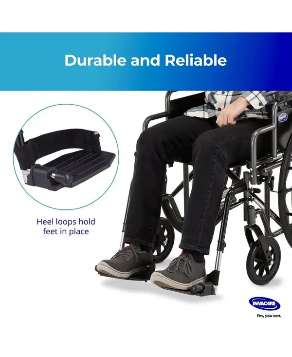 INVACARE Wheelchair Legrest Hemi Footrests With Heel Loops