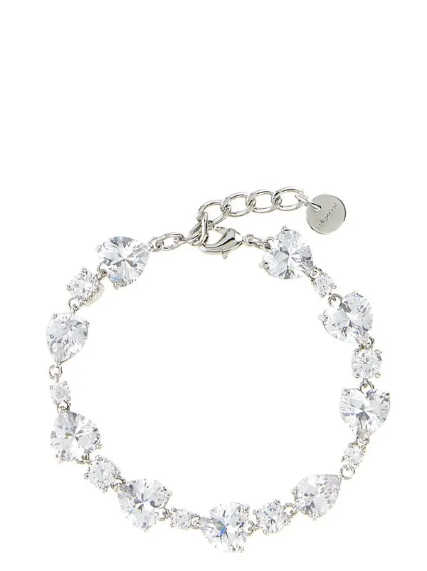 SELF-PORTRAIT Crystal Droplet Bracelet - Silver