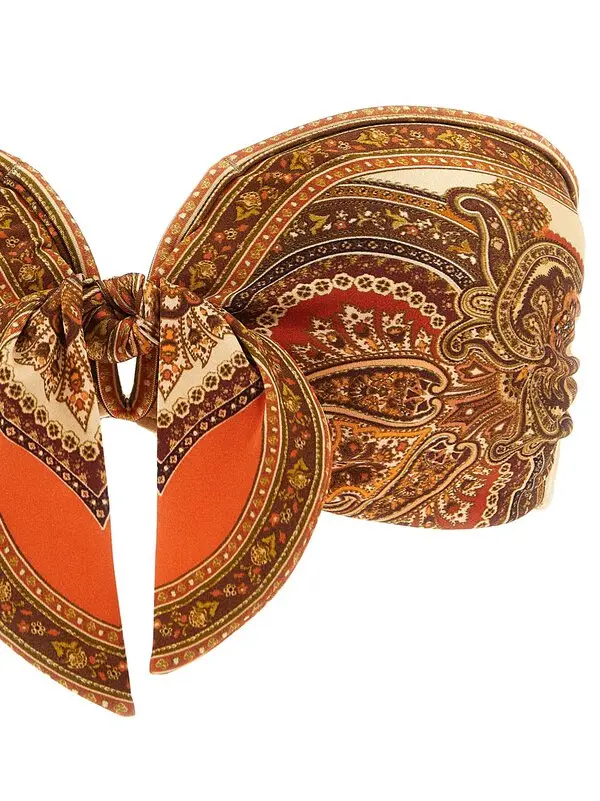 Zimmermann Mahon Paisley Print Bandeau Bikini Top