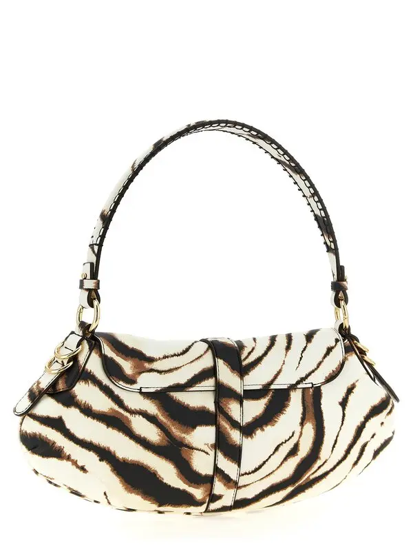 GANNI B-kat Shoulder Bag With Zebra Print - Multicolor