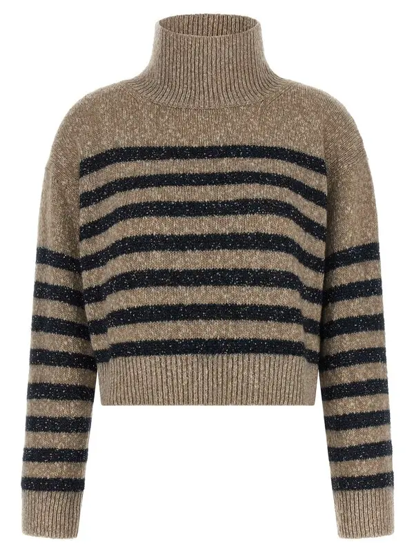 Brunello Cucinelli Dazzling Stripes High Neck Sweater - Multicolor