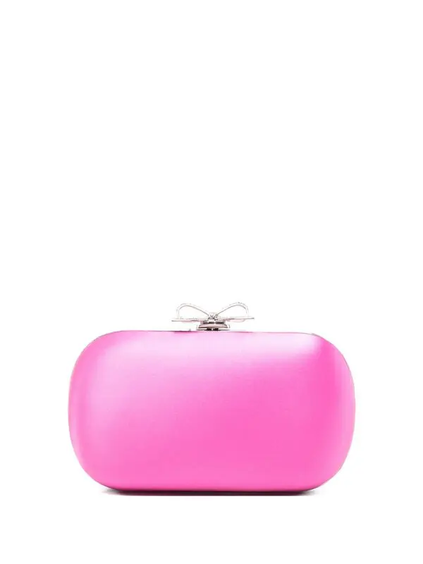 SELF-PORTRAIT Embellished Bow Clutch With Chain Strap