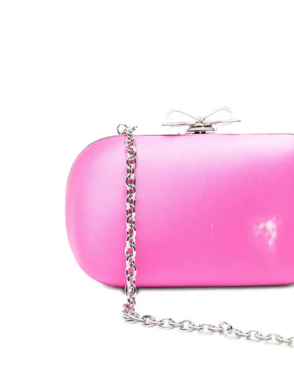 SELF-PORTRAIT Embellished Bow Clutch With Chain Strap