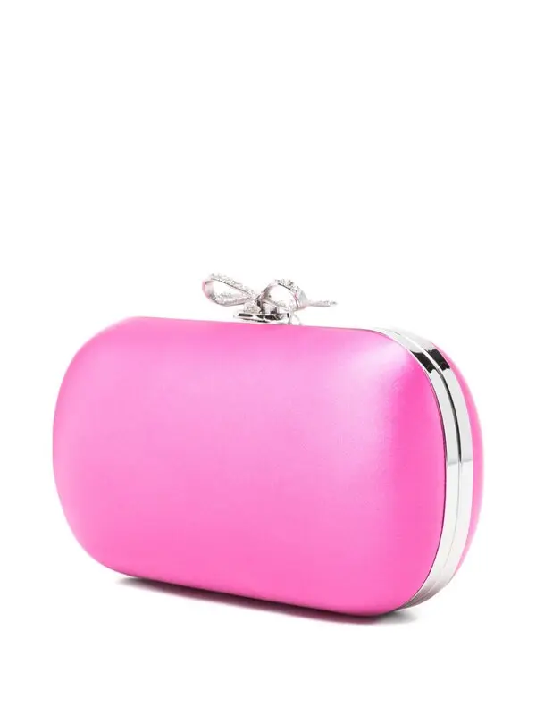 SELF-PORTRAIT Embellished Bow Clutch With Chain Strap