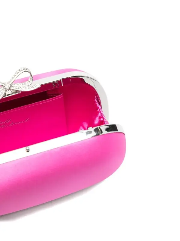 SELF-PORTRAIT Embellished Bow Clutch With Chain Strap