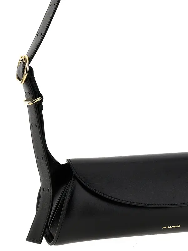 JIL SANDER Cannolo Small Shoulder Bag - Black
