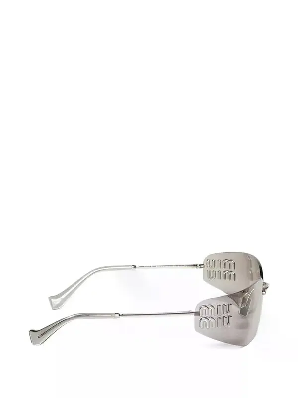 Miu Miu Aube Rimless Geometric Sunglasses - Silver