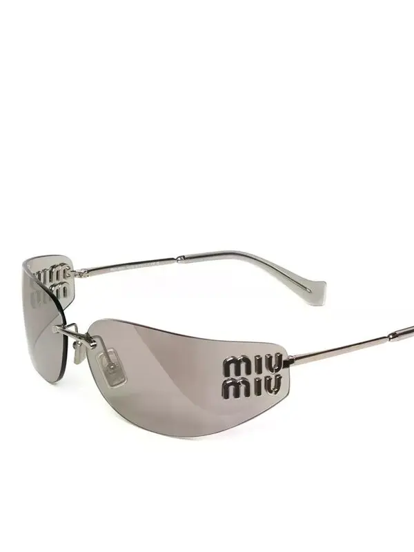 Miu Miu Aube Rimless Geometric Sunglasses - Silver