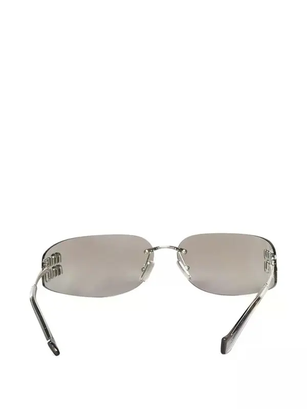 Miu Miu Aube Rimless Geometric Sunglasses - Silver