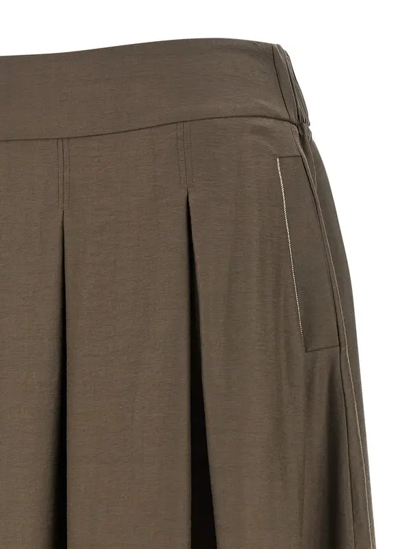 Peserico Pescarico A-line Midi Skirt With Elasticated Waistband And 'punto Luce' Detail