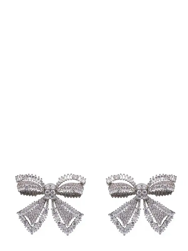 SELF-PORTRAIT Crystal Bow Earrings - Multicolor