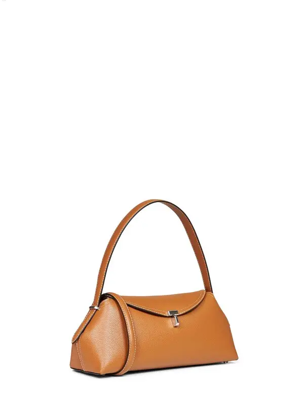 TOTEME Tan Grained Calf Leather Shoulder Bag With Twist-lock - Multicolor