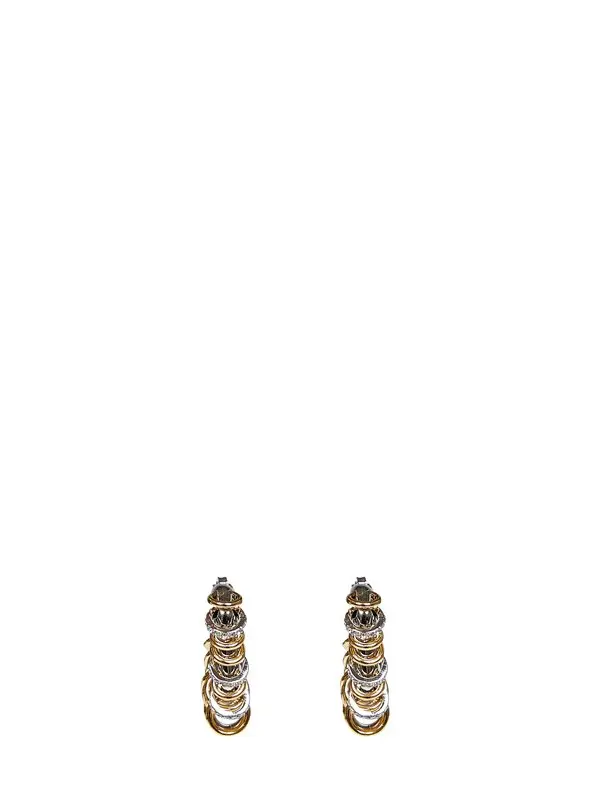 Rabanne Silver And Gold Small Punk Xl Link Earrings - Multicolor