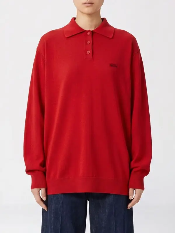 Loewe Knitted Polo Shirt - Red