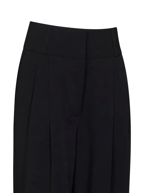 TOTEME Black Viscose And Wool Balloon Trousers - Multicolor