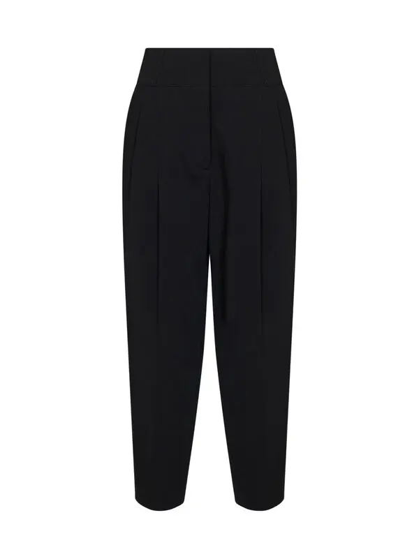 TOTEME Black Viscose And Wool Balloon Trousers - Multicolor