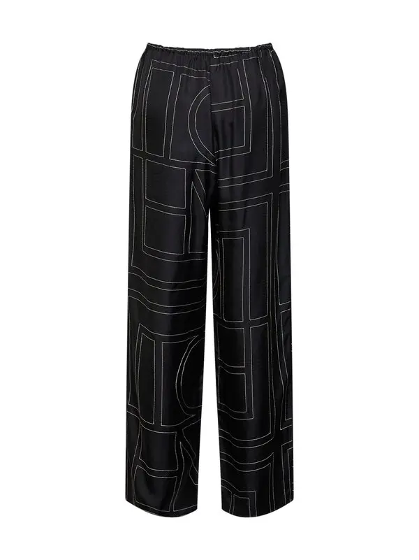 TOTEME Monogram Silk Pajama Trousers - Multicolor