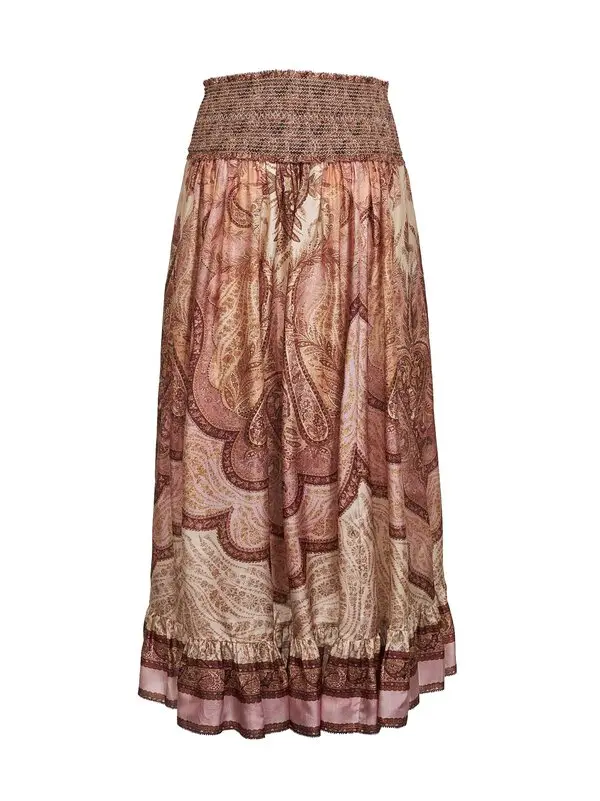 Zimmermann Tapestry Print Silk Maxi Skirt - Multicolor