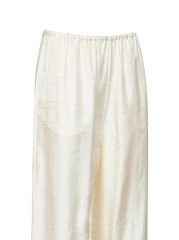 TOTEME Cream Monogram Silk Pyjama Trousers