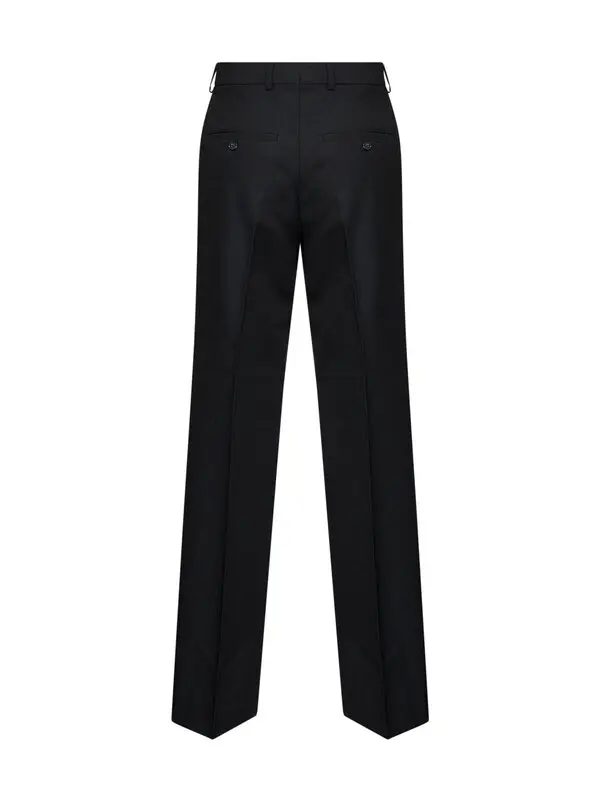 TOTEME Black Wool Blend Canvas Straight-leg Suit Trousers - Multicolor