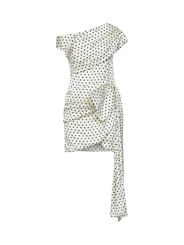 SELF-PORTRAIT Polka Dot-print Satin Mini Dress - Multicolor