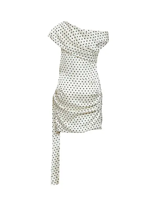 SELF-PORTRAIT Polka Dot-print Satin Mini Dress - Multicolor