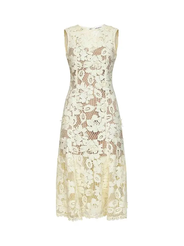 SELF-PORTRAIT Crochet Lace Midi Dress - Multicolor