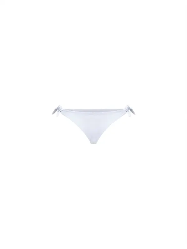 Brunello Cucinelli White Techno Jersey Bikini Bottom With Monili Embroidery - Multicolor