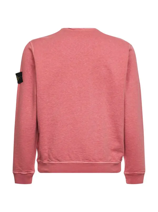 Stone Island Oleander Slub-effect Malfilé Cotton Sweatshirt
