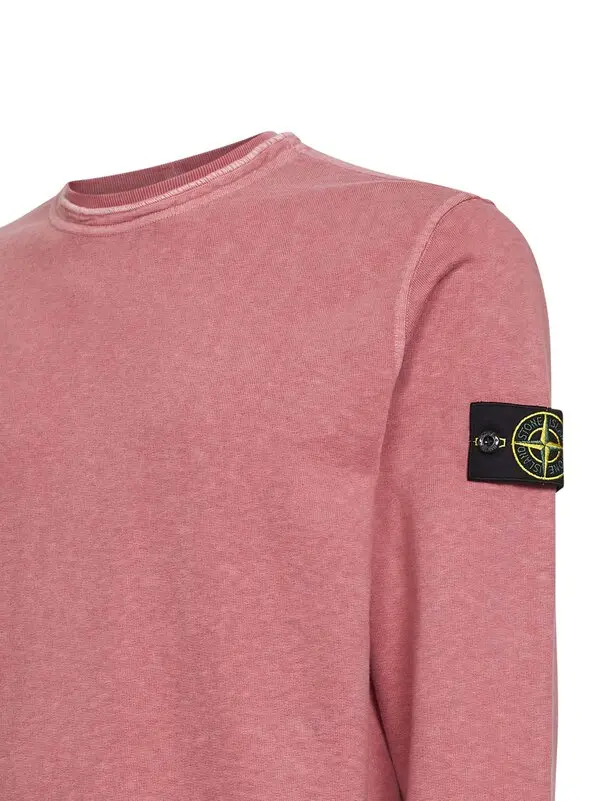 Stone Island Oleander Slub-effect Malfilé Cotton Sweatshirt