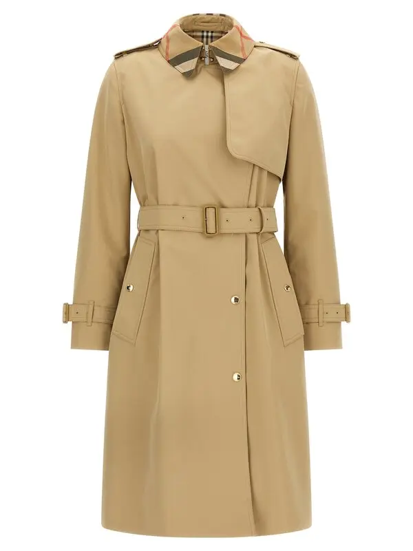 Burberry Sandridge Trench Coat - Cream